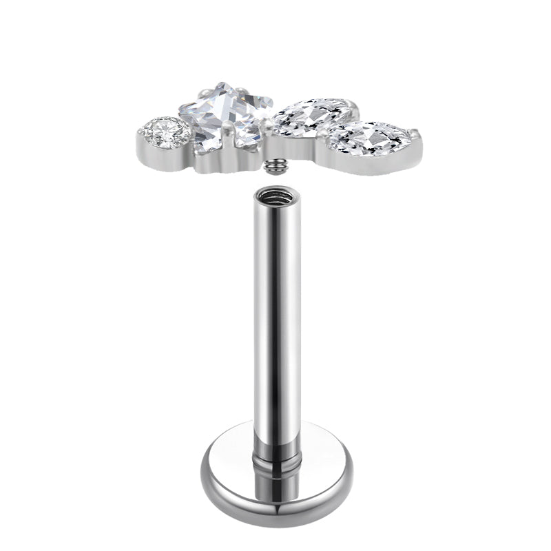 Star and Double Marquise Cluster Labret – The Piercery