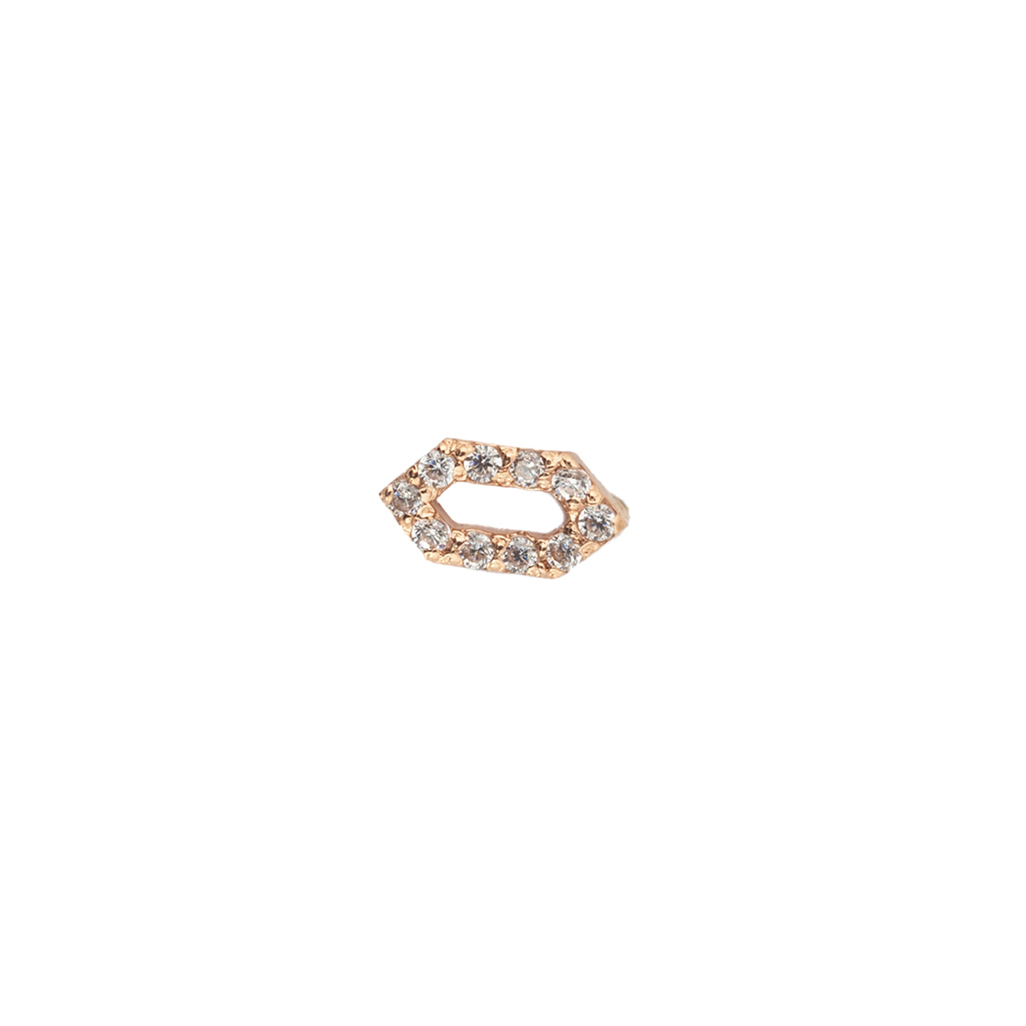 Solid Gold Open Hexagon Stud – The Piercery