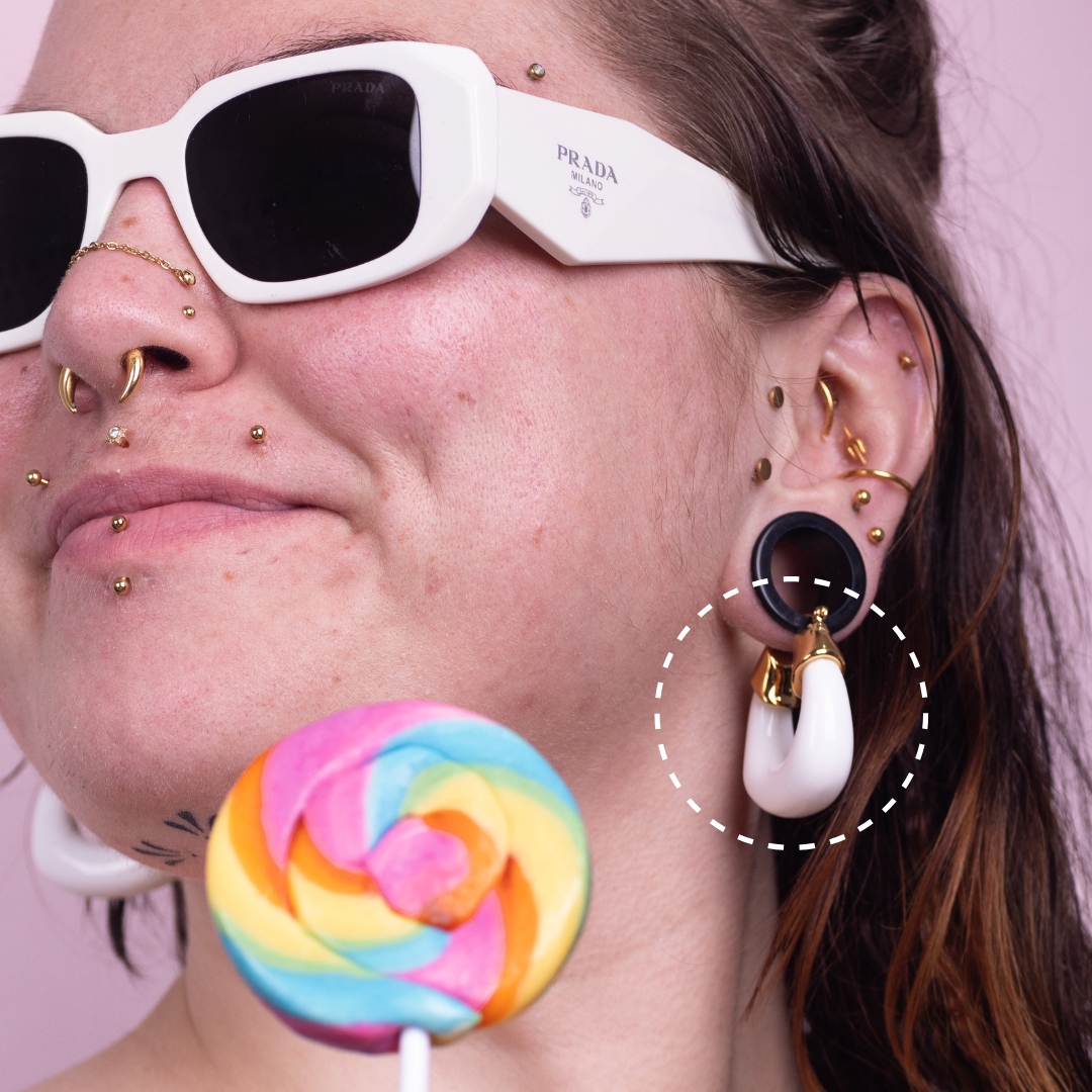 Chunky white enamel hoops – The Piercery