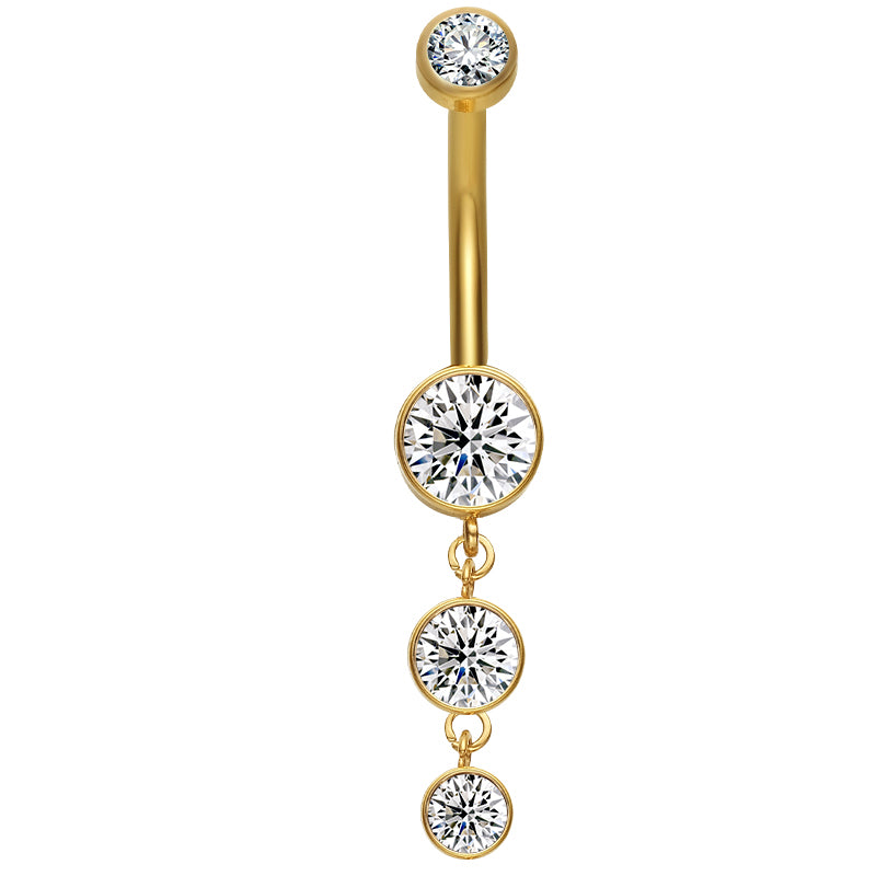 Triple Bevel Belly Dangle – The Piercery
